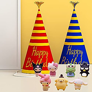 Gonii 7Pcs Cute Anime Cake Topper Set, Kawaii Anime Figure,Anime Theme Party Decoration Supplies,Gift for Anime Fans or Friends
