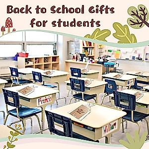 Outus 24 Set Kraft Pocket Notebook with Clear Plastic Bags 12 Designs A6 Mini Composition Notebook and Lined Journals Christmas gifts for Students Kids Women Stuff 4 x 5.5 Inches, 64 Pages