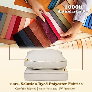 SunshineOutdoor in/Outdoor Almond Deep Seat Cushion 24x24x5.5 inch:with Removable Cover Deep Seat & Back Cushion for with Most Patio Furniture at homedepot(2 Set)