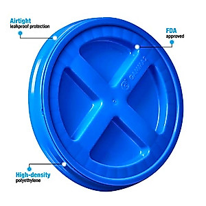 Consolidated Plastics Food Grade Gamma Seal Lids for 3.5, 5, 6 and 7 Gallon Buckets (Combo 6 Pack) BPA Free Reusable Pail Lids, Durable HDPE, Made in USA