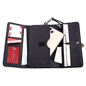 Montana West Womens Wallet Clutch Wallets Credit Card Coin Bill Try Fold Accordion (Purple Rhinestone Concho)