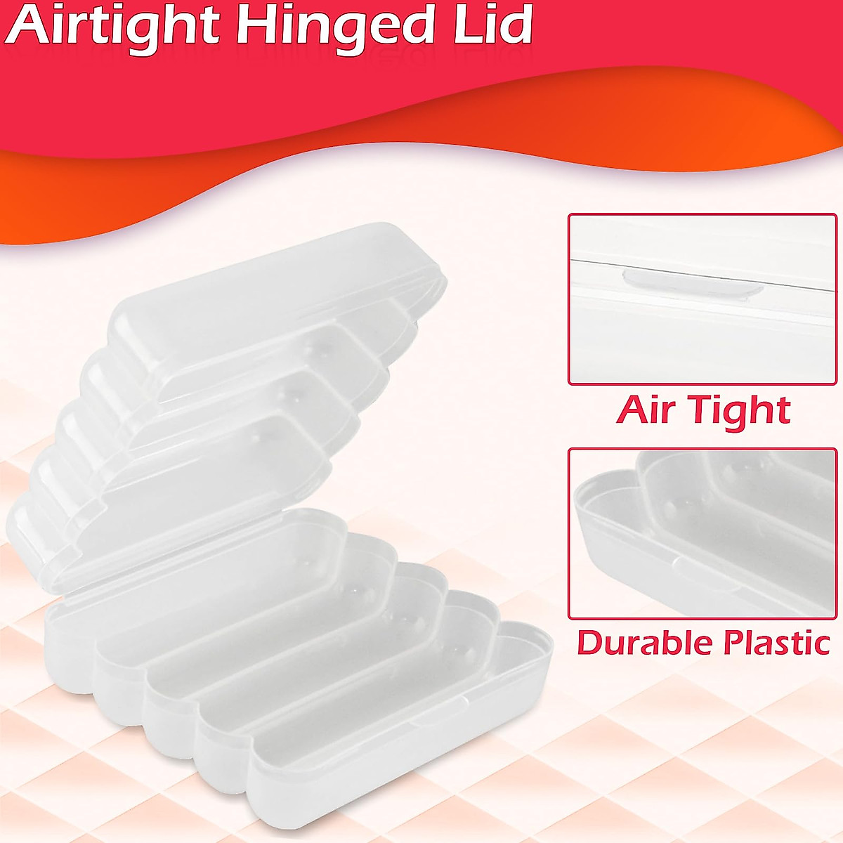 Home-X Hot Dog Keeper – Convenient, BPA-Free, Clear Hot Dog Container – Compact & Airtight Storage Container for Freshness – Leak-proof, Hinged Lid Sausage Storage Container - Holds Upto 10 Hot Dogs