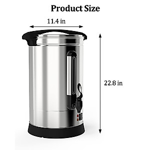 Takywep 120 Cup Stainless Steel Coffee Urn, Large Capacity Commercial Coffee Maker Perfect for Church, Meeting rooms, Lounges, and Other Large Gatherings-18L
