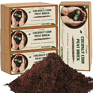 Legigo 8 Pack Premium Coco Coir Brick for Plants- 100% Organic Compressed Coconut Coir Bricks Starting Mix, Coco Coir Fiber Coconut Husk for Planting, Gardening, Potting Soil Substrate, Herbs