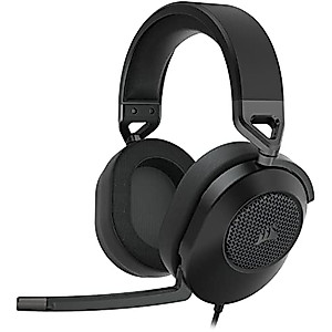 Corsair HS65 SURROUND Gaming Headset (Leatherette Memory Foam Ear Pads, Dolby Audio 7.1 Surround Sound on PC and Mac, SonarWorks SoundID Technology, Multi-Platform Compatibility) Carbon