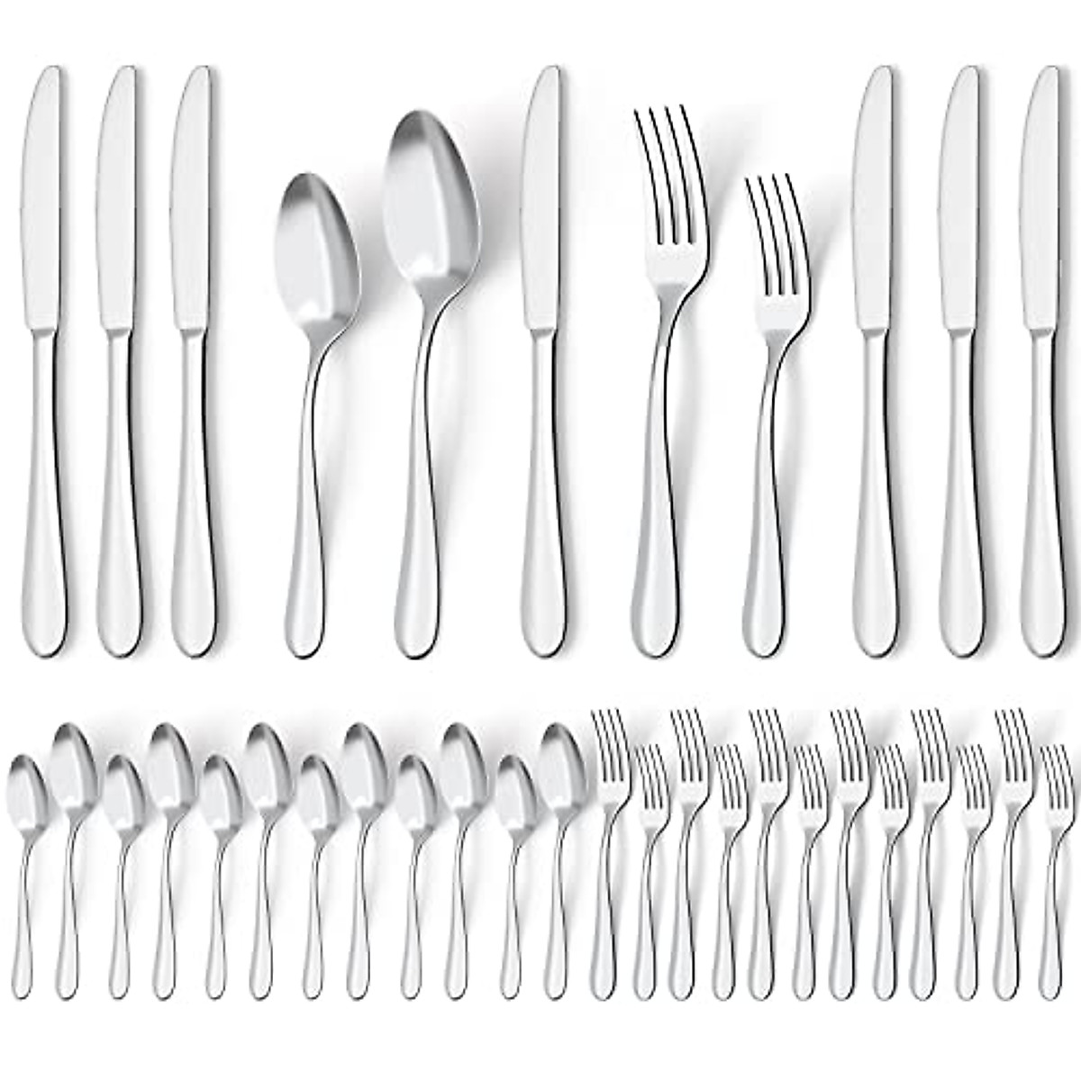 Moretoes 30Pcs Silverware Set for 6, Stainless Steel Cutlery Set, Mirror Polished Flatware Sets for Home and Restaurant, Include Knife Fork Spoon Set, Dishwasher Safe