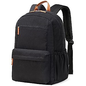 Vorspack Backpack for Men and Women - Lightweight Backpack Classical Basic Bookbag with Multi-pockets Casual Daypack for College Workplace Travel - Black