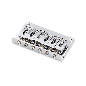 Metallor Top Load Guitar Bridge Tailpiece Fixed Hardtail Saddle Bridge Compatible with 6 String Fender Strat Tele Style Electric Guitar Parts Chrome.