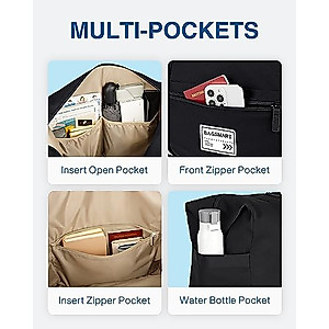 BAGSMART Travel Duffle Bag for Women, Multi Pockets Carry On Weekender Overnight Bag, Foldable Travel Tote Bag for Personal Items, Black
