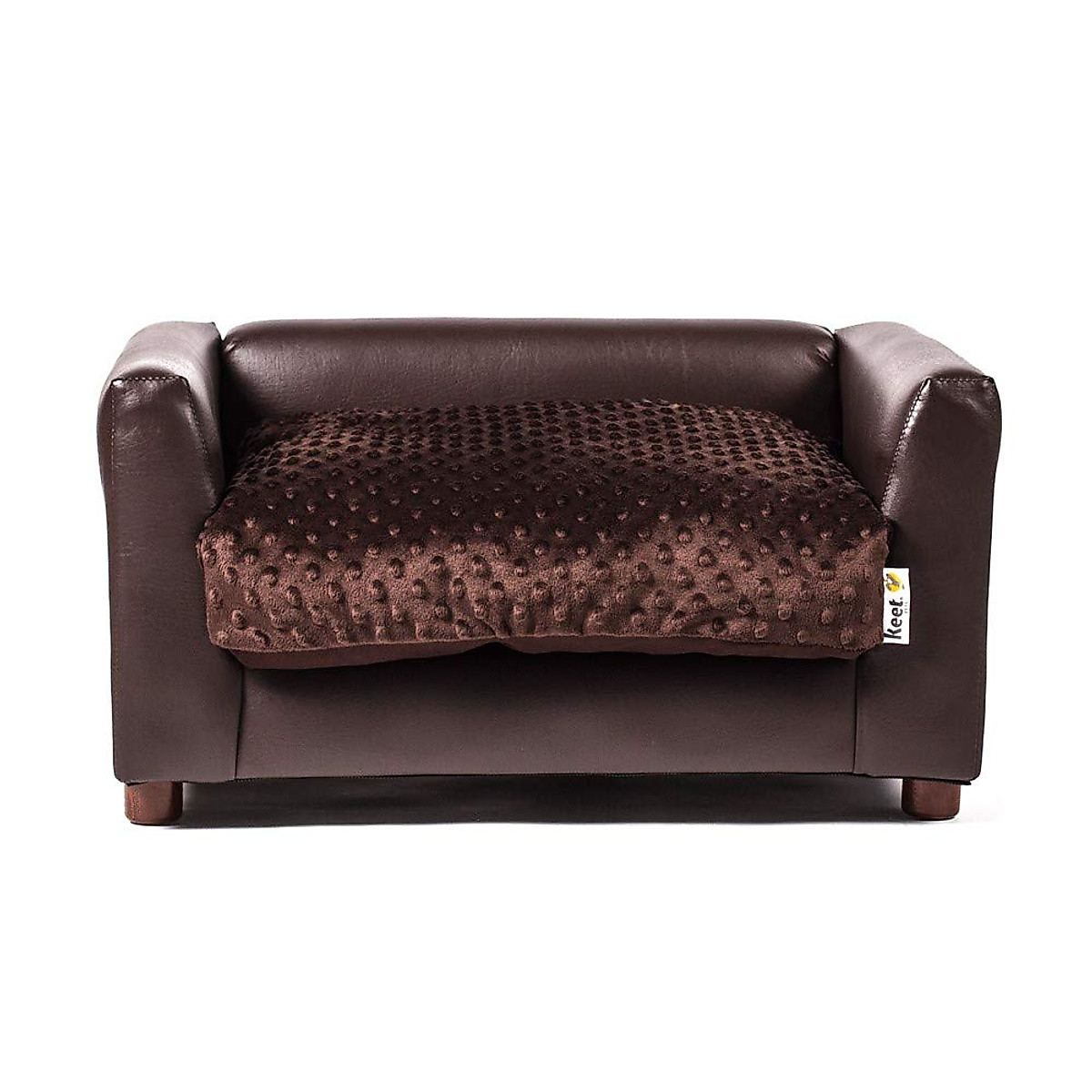 Keet Fluffy Deluxe Pet Bed Sofa Chocolate Small