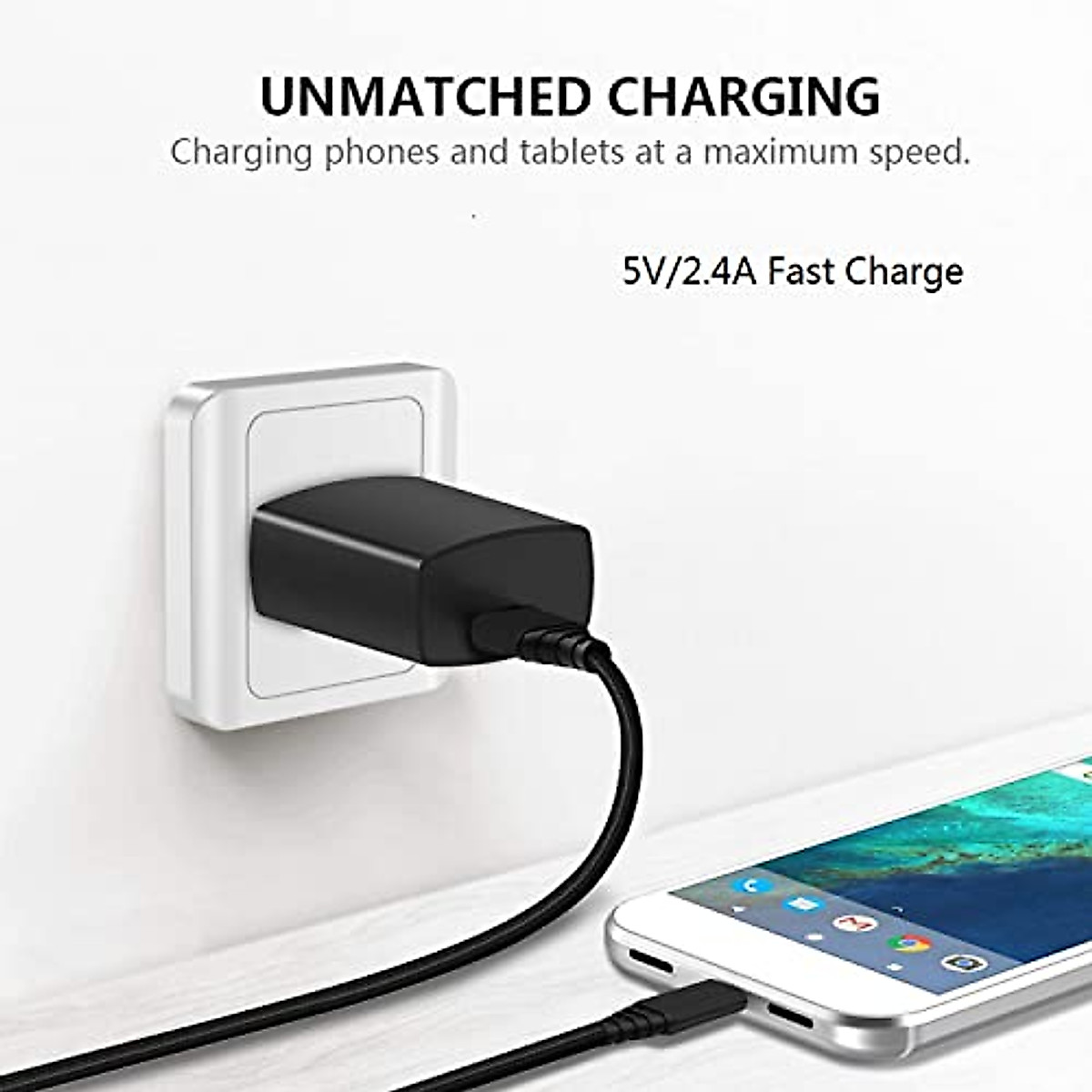 Charger Cord for Motorola Moto G5 G5S G4 E5 E4 C Plus E6 E5/Play/Cruise/Supra,Samsung Galaxy J5 J7 J3 A6 J2,Fast Charge Charging Wire,Micro USB Phone Power High Speed Data Cable 3FT 6FT 6FT 3Pack