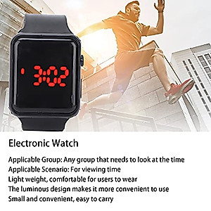 Digital Watch, Luminous Design Electronic Watch Practical Lightweight for Accessories for Men Women for Couples Friends for Gifts(Black)