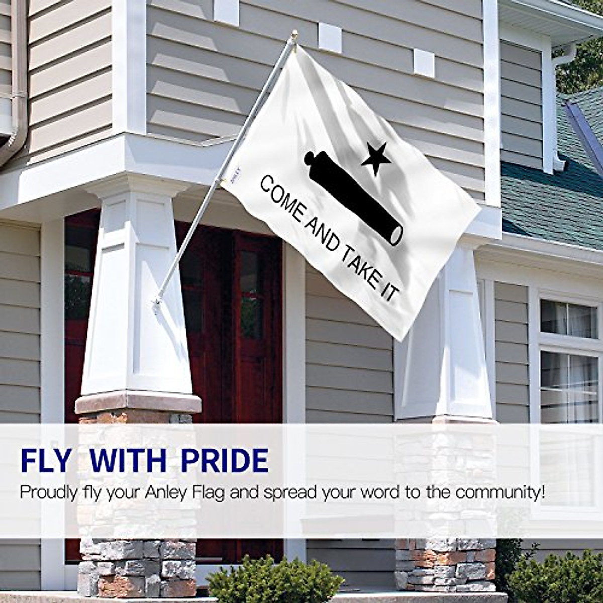Anley Fly Breeze 3x5 Foot Come And Take It Flag - Vivid Color and Fade Proof - Canvas Header and Double Stitched - Gonzales Historical Flags Polyester with Brass Grommets 3 X 5 Ft