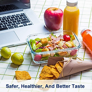 Bayco Glass Storage Containers with Lids, 9 Sets & 8 Sets Glass Meal Prep Containers Airtight, Glass Food Storage Containers, Glass Containers for Food Storage with Lids - BPA-Free & Leak Proof