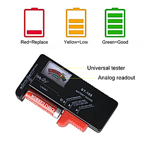 Battery Organizer Storage Box with Tester:Battery Vault Case Fireproof Waterproof Explosionproof Holder Box with Tester BT-168 Checker Carrying Case Container Bag Fit for 200+ Batteries AA AAA C D 9V