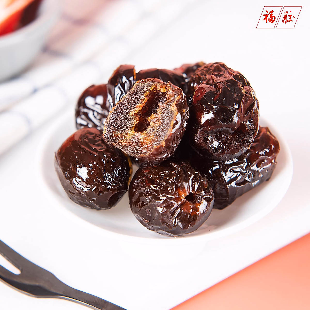 FU PAI E JIAO Jujube Pitted - Chinese Date Individually Wrapped, Non-GMO, Sweet Caramel Flavor, Natural Fruit Snacks 6.4oz