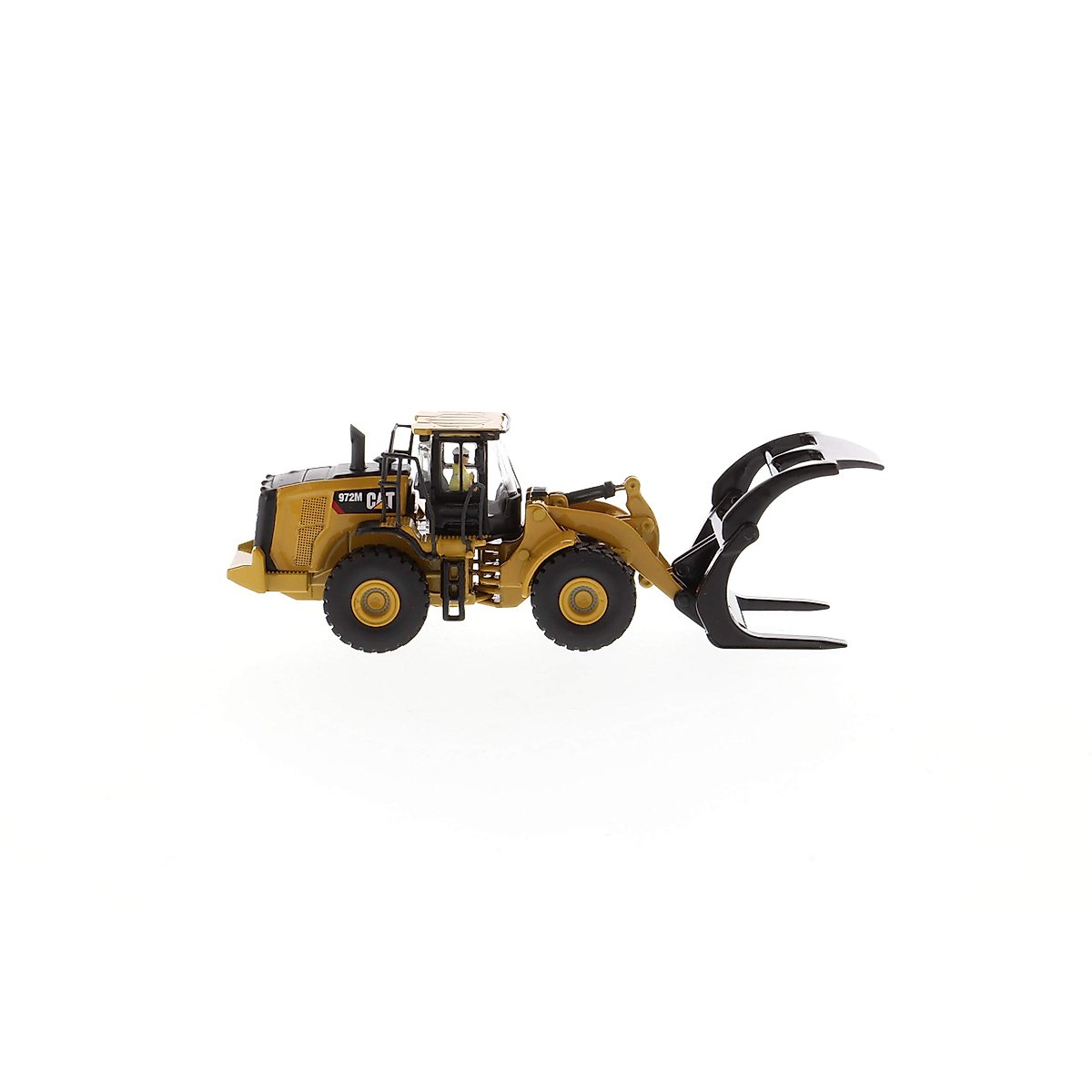 CAT Caterpillar 972M Wheel Loader with Log Fork and Operator High Line Series 1/87 (HO) Scale Diecast Model by Diecast Masters 85950