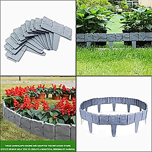 Garden Fence,Garden Edging,Landscape Edging,for DIY Decorative Patios Lawn Paths Landscape Walkways Flower Bed Edging (20 PCS)