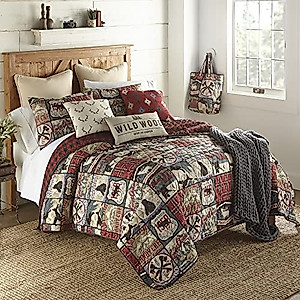 Donna Sharp Throw Pillow - The Great Outdoors Lodge Decorative Throw Pillow with W. Wood Pattern - Rectangle