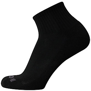 AND1 Men's Socks - Athletic Cushion Quarter Cut Socks (24 Pack), Size 6-12.5, BlackGrey