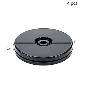 Wealrit 4 pcs Diameter 3 Inch Black Acrylic Lazy Susan,Acrylic Ball Bearing Rotating Tray,Revolving Display Base for Displaying Decorating