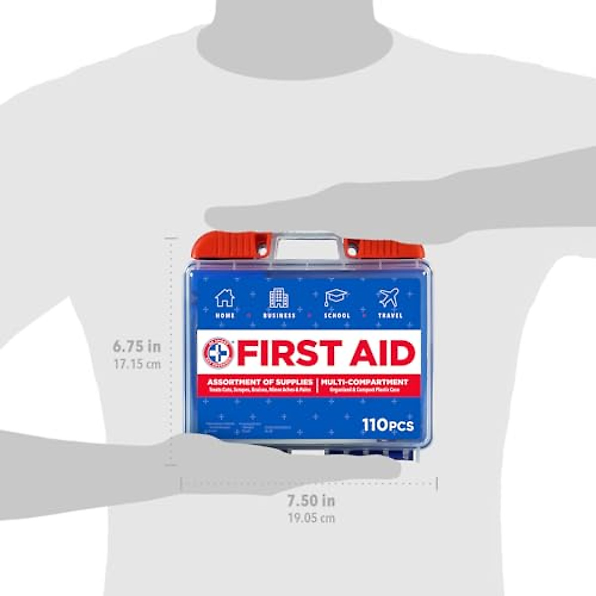 Be Smart Get Prepared 110 pc First Aid Kit: Clean, Treat, Protect Minor Cuts, Home, Office, Car, School, Business, Travel, Emergency, Outdoor, Camping & Sports, FSA/HSA (Packaging may vary)
