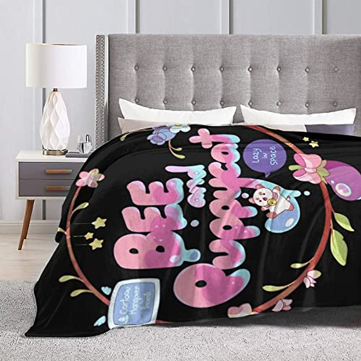 Bee and Puppycat Soft Warm Flannel Fleece Blanket All Season Throw Blankets for Bed Couch Living Room 50"x40"