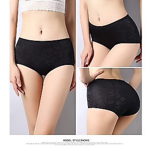 YOYI FASHION Women Menstrual Period Briefs Jacquard Easy Clean Panties 4 Pack US Size XL/8