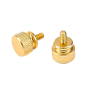 Mewutal 10 Pieces Anodized Aluminum Computer Case Thumb Screws, Thumb Screws, Knurled Hand Screws (Gold)