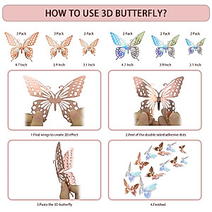 UJoyant 236 Pcs Birthday Decorations For Women, Rose Gold Party Decorations Kit For Girls Or Women - Butterfly Decors, Hanging Swirl, Balloon Stand Kit, Sash, Tiara, Banner, Tassel Curtain, Balloon, Tableware Kit For 25 Guests