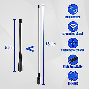 BAOFENG UV-5R Pro Ham Radio Handheld Walkie Talkies UHF VHF Dual Band 2-Way Radio Full Kit with an Extra 3800mAh Battery, Earpiece and Programming Cable (2 Pack)