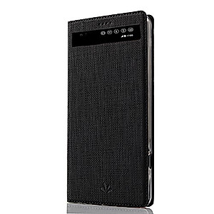 Feitenn Case Compatible with LG V20,Premium Flip Leather PU Wallet View Window Smart Case Stand Kicstand Card Holder Magnetic Closure TPU Bumper Slim Case Designed for LG V20 Black