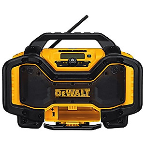 DEWALT 20V MAX Bluetooth Radio, 100 ft Range, Battery and AC Power Cord Included, Portable for Jobsites (DCR025)