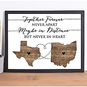 Two State Print | Personalized Grandparent Sign | Long Distance Gift | Going Away Gift | Moving Away Present | State to State Gift | Mother's Day Gift | Father's Day Gift