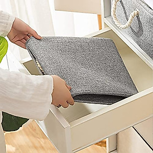 Storage Bins, Home Foldable Storage Bin with Drawstring Closure and 2 Bold Handles, Fabric Storage Basket for Shelves for Organizing Closet Shelf Nursery Toy