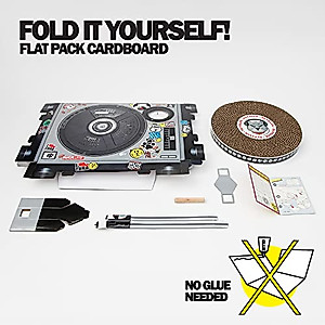 Suck UK Cat Scratcher, Scratching Post, Spinning Cardboard DJ Deck Interactive Toys / Alternative Accessories For Cat & Kitten Owners, Indoor Cat Gifts & Supplies