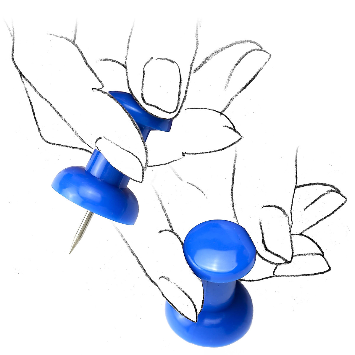 Officemate Giant Push Pins, 1.5" Assorted Colors, 2 Tubs of 12 (92905)