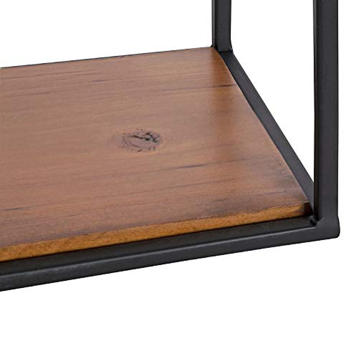 Kate and Laurel Mallory Modern Floating Wall Shelves, Set of 4, Rustic Brown and Black, Modern Farmhouse Accent Shelves for Storage and Display