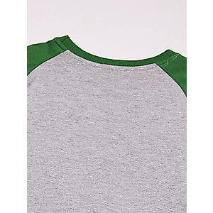 John Deere boys Long Sleeve Raglan Tee T Shirt, Green, 6-7 Years US