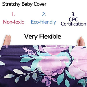 Violet Flower Baby Car Seat Cover and Swaddle Cocoon