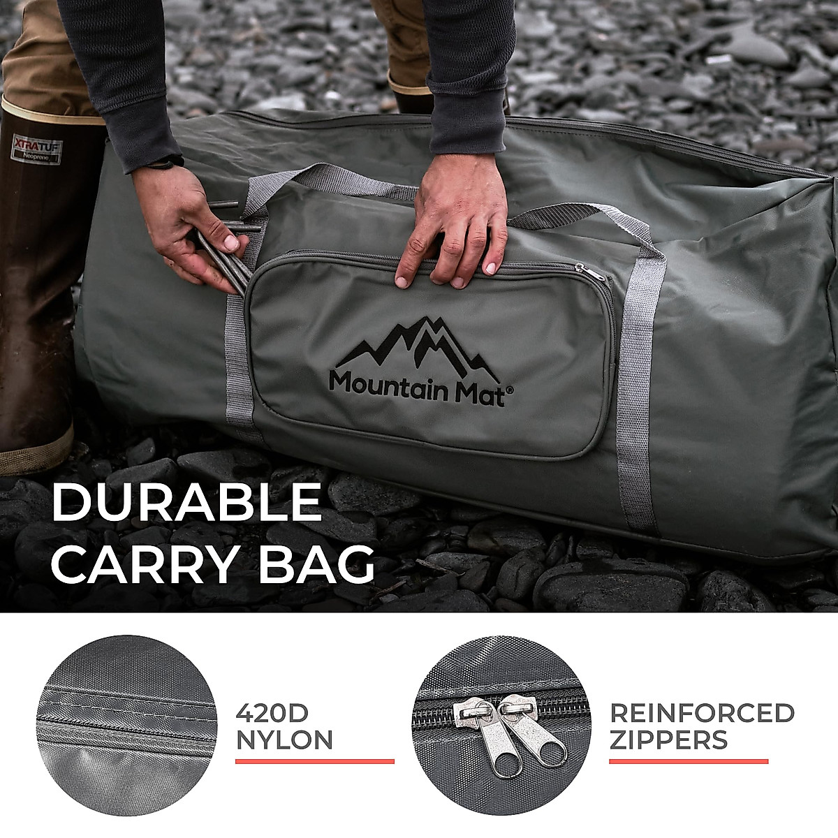 Mountain Mat Premium RV Patio Mat Size 8' x 16' Made from Recycled Plastic for Camping - Thick 5 mm Heavy Duty, Waterproof, Reversible Rugs Recycled Polypropylene (8' x 16', Black)