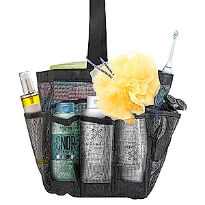 Saiveina Mesh Shower Caddy for College Dorm Necessities Portable Travel Shower Basket Shower Tote Bag for Girls and Boys, with 9 Pockets