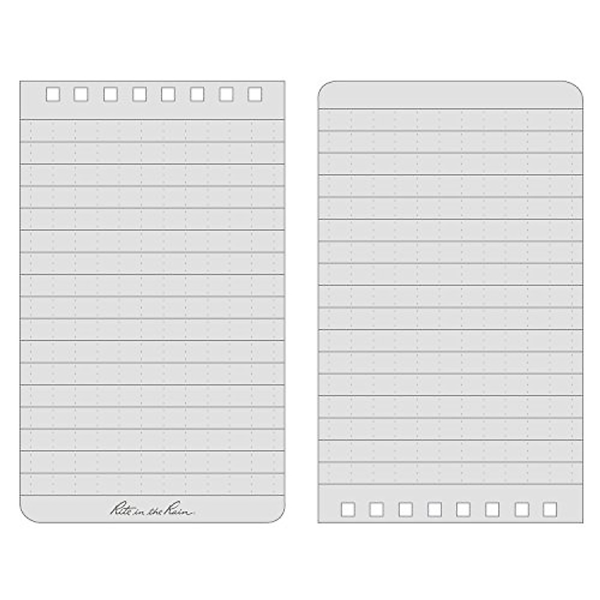 Rite in the Rain All-Weather Top-Spiral Notebook, 3" x 5", Gray Cover, Universal Pattern, 3 Pack (No. 835-3), Grey