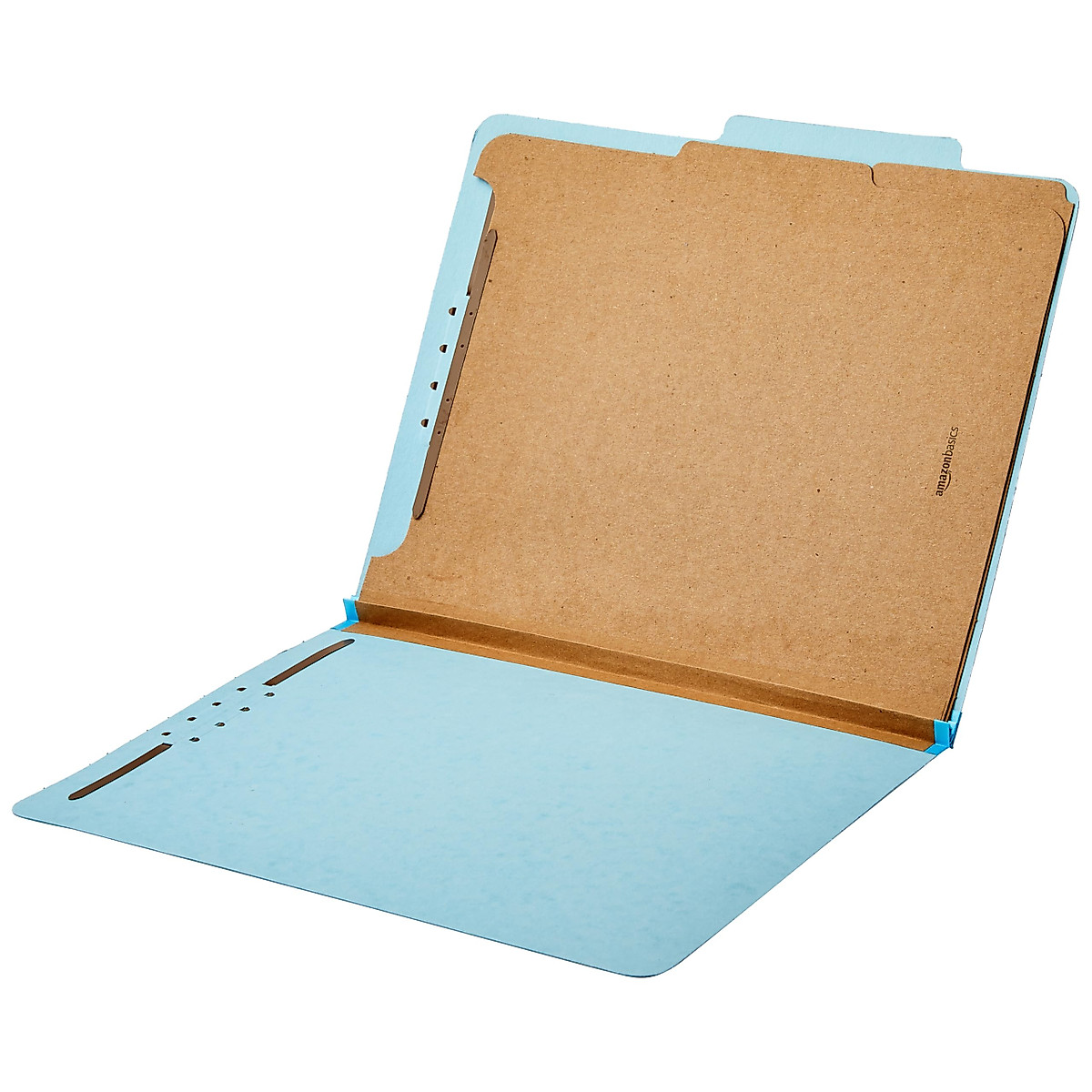 Amazon Basics Classification Folder- 100% Recycled, 2 Dividers, 2" Embedded, Letter, Light Blue, 10 per Box