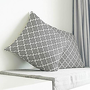 CHARMHOME Square Cushion Cases Pillowcase Covers Gray Morocco Pattern Throw Pillow Covers 16x16 inch for Home Sofa Couch Bed Decoration