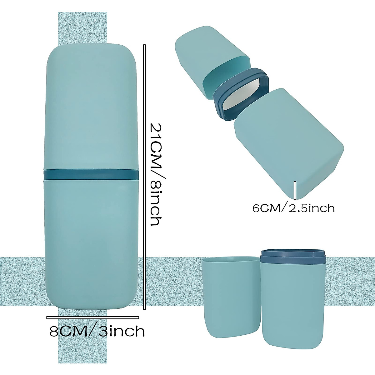 SietDESEO Toothbrush Travel Container Bundle with 4 Pack Toothbrush Case Travel Toothbrush Holder