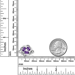 Gem Stone King 925 Sterling Silver Purple Amethyst Ring For Women (1.42 Cttw, Oval 6X4MM, Gemstone February Birthstone, Available In Size 5, 6, 7, 8, 9)