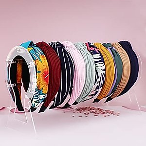 TOBATOBA Headband Holder, Headband Organizer, 13.8inch Upgraded Acrylic Headband Display, Clear Head Band Holder Organizer for Women Girls, Headband Storage Display for Girls Room Hair Accessories