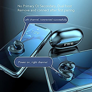Bone Conduction Earbuds Touch Control, Stereo Sound, Noise Cancelling, 5.3, Comfortable and Firm, Open Ear BT Earbuds with 4 to 6h Listening Time