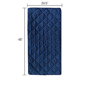 2 Pack, Sheet for Regalo My Cot Portable Toddler Bed, Joovy Travel Cot (Sheet Only, Bed not Included), Soft Child Travel Cot Padded Cover, Navy & Grey